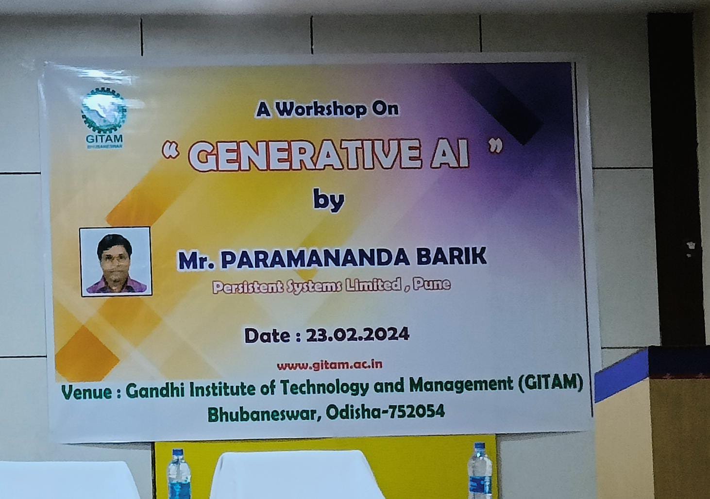 Generative AI Workshop by Mr. Paramanand Barik – Best Engineering ...
